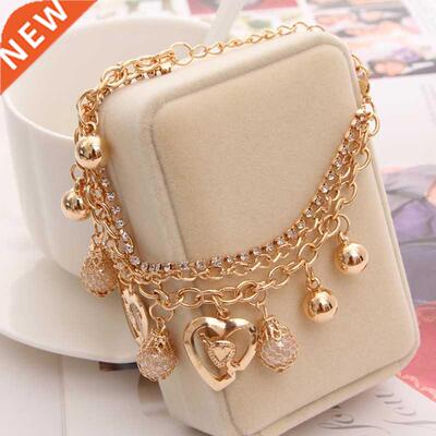 2020 New Woman Bracelets Mulitlayer Gold Color Chain Heart B