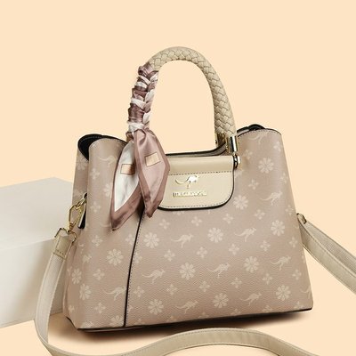 轻奢印花托特中包单肩斜挎百搭