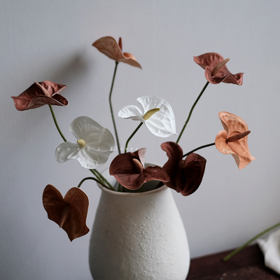 轻奢高端复古红掌仿真花束