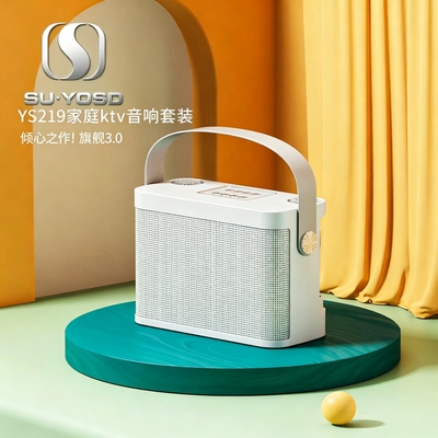 家庭无线KTV套装YS219蓝牙音响无线麦克风话筒手机K歌户外手提
