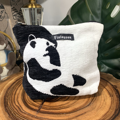 出口日单波兰品牌F*nlay*son熊猫宝宝化妆包零钱包收纳包双面包