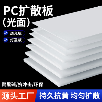 乳白色磨砂PC扩散板PP光面灯光板
