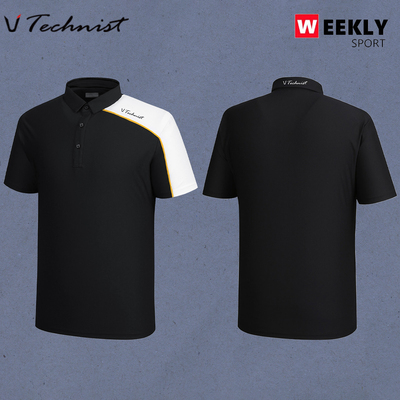 Technist韩国2023新品运动短袖羽毛球服男女通用POLO杉速干吸汗