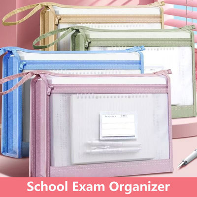 Double Layer A4 Mesh File Bag – School Exam Organizer,