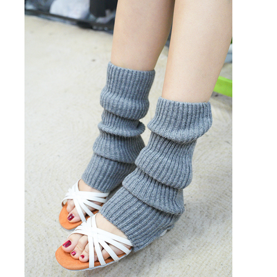 乐雅池专业拉丁舞袜套冬季保暖白色针织网红堆堆袜护脚踝舞蹈配件