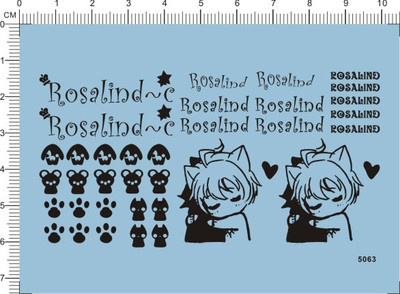 5063-807# ROSALIND 小狗 脚印 猫 老鼠 心形 水贴2