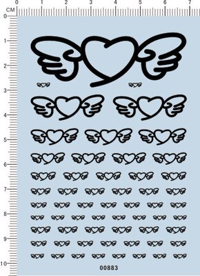 00883-4B09 -翅膀 模型车水贴纸