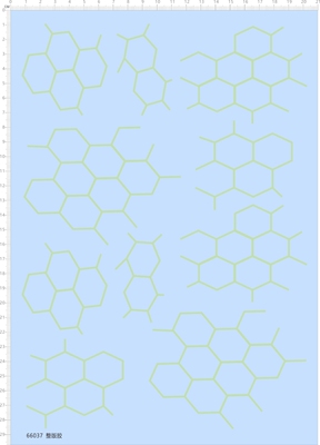 66037整版胶 六角形蜂窝蛇鳞网纹比例模型人偶眼睛水贴纸定做订做