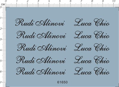 61650-A1009  RUDI ALINOVI LUCA CHIO 英文字模型水贴1