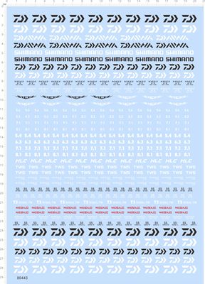 80443整版胶hlc渔轮tws卷线器海钓钓具air钓鱼竿steez水贴纸 A4