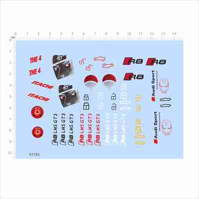 81793模型水贴gt3火影THE4车钥匙涂装奥迪R8扣itachi钢铁侠2404
