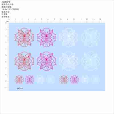 84544温度天气电量花纹模型水贴可撕膜不干胶独立胶位莲花现货