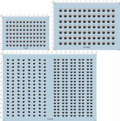 61422 61423 手办人偶粘土软陶雕刻油泥陶艺扭蛋挂件眼睛水贴现货