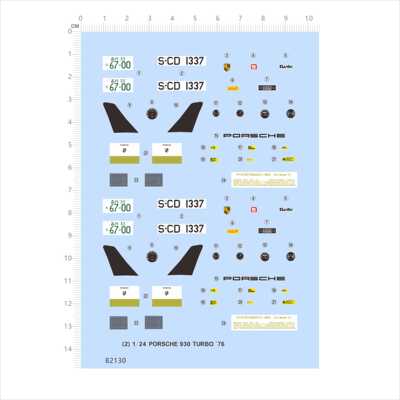 82130比例模型车水贴保时捷 1/24 PORSCHE 930 TURBO 76 2404表盘