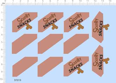 97019整版胶ScooBY SNACKS书面水贴纸标签英文名签名铭牌定做A6