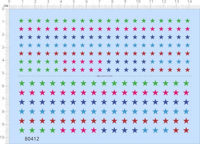 80412整版胶五角星星娃娃公仔手办盲盒人偶定做订做定制水贴 现货
