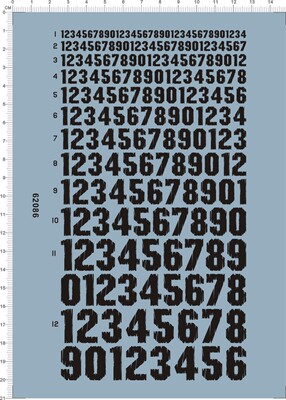 62086-B708 fonts 10-2 裂纹字体阿拉伯数字数目字模型水贴1