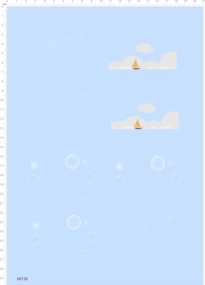 80738帆船云彩日出日落整版胶无比例漂流品雪花水贴气泡泡标签 A4