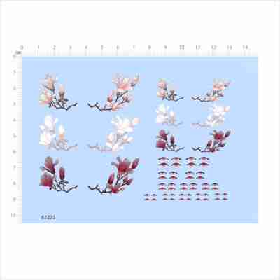 82235樱花梅花桃花手办模型眼睛水贴可撕膜不干胶独立胶位现货