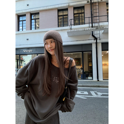 here yaya shop si服卫衣时髦调调400克慵懒松弛做旧工艺大卫衣