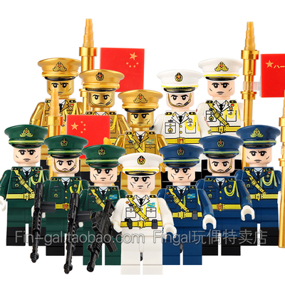 国产军事拼装玩具三军仪仗小队