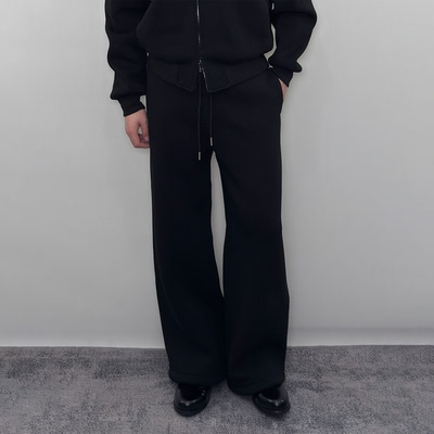 Roast lucky秋冬670g重磅抽绳卫裤 男宽松直筒休闲加厚运动长裤