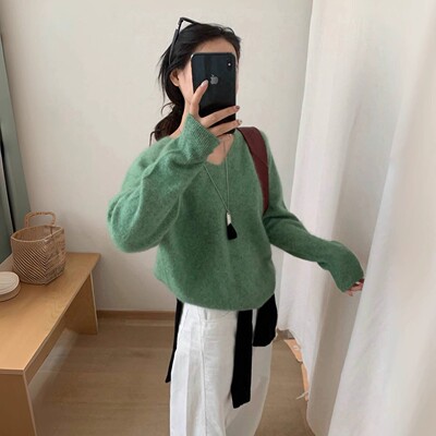 V领打底针织衫小个子穿搭上衣