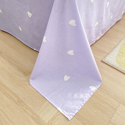 高密度全棉浅紫色床单单件香芋紫粉色纯棉斜纹被单单人双人四季款