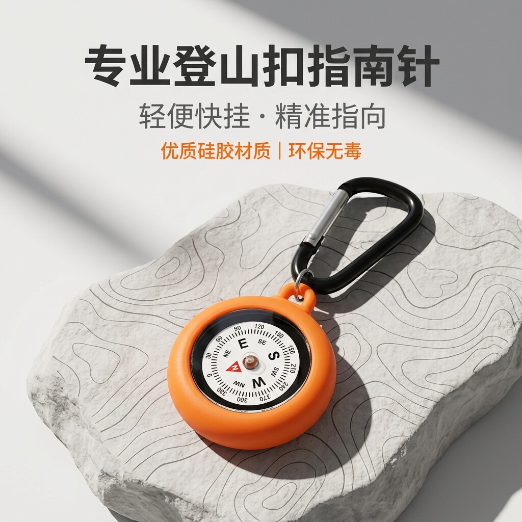 金属登山扣指南针学生 亚克力DC30T挂件指向精准