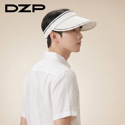 DZP 高品质白边条纹空顶防晒帽男大头围不勒头日常通勤遮阳帽