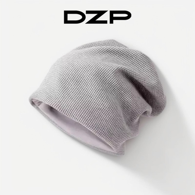 DZP日本无印显脸小秋冬女包头帽男针织堆堆帽小头围日系冷帽黑色