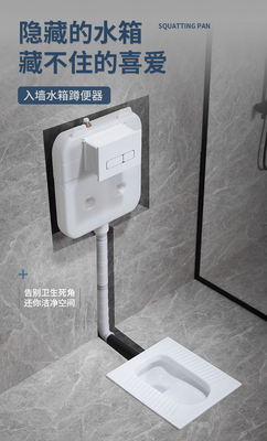 隐藏式95071水箱嵌入式蹲坑便池蹲便器大便器入墙式冲水箱