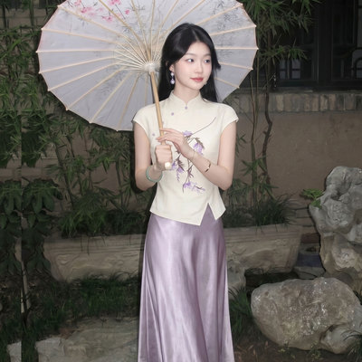 两件套2026夏季新款女新中式小众设计感上衣半身裙显瘦套装D7693