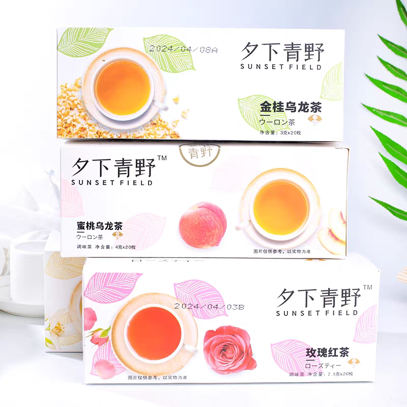 夕下青野组合型花茶盒装金桂乌龙蜜桃乌龙茶玫瑰红茶茉莉花茶袋装