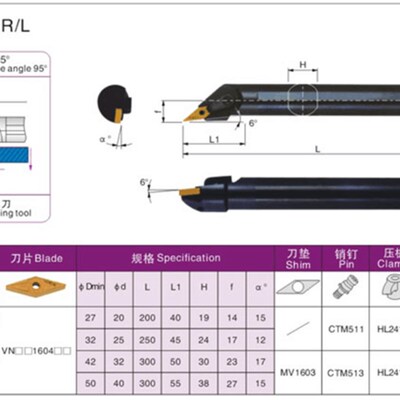 95度数控内孔车刀杆复合式 S20R/S25S/S32T/S40T-MVXNR16/MVXNL16