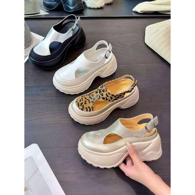 浅口包头凉鞋女夏外穿2026新款厚底时尚感配裙子感鞋0321d