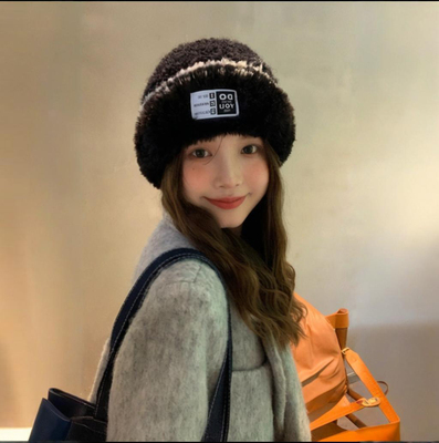 大头围堆堆帽显脸小护耳毛线帽