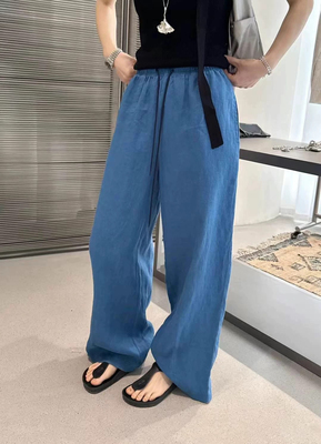 007休闲高腰天丝亚麻裤女2026夏季凉快简约直筒裤宽松阔腿裤子潮