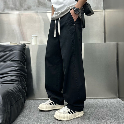 裤子男春夏男士工装裤宽松直筒潮牌机能美式高街运动阔腿休闲裤