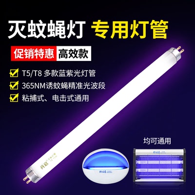 T5-8W灭蝇灯管T8-5/10/15瓦蓝紫光粘捕式LED诱蚊灯灭蚊灯专用灯管