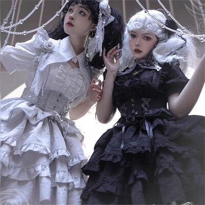lolita裙蔷薇序曲sk甜心贩售机哥特风洛丽塔鱼骨狗短lo裙
