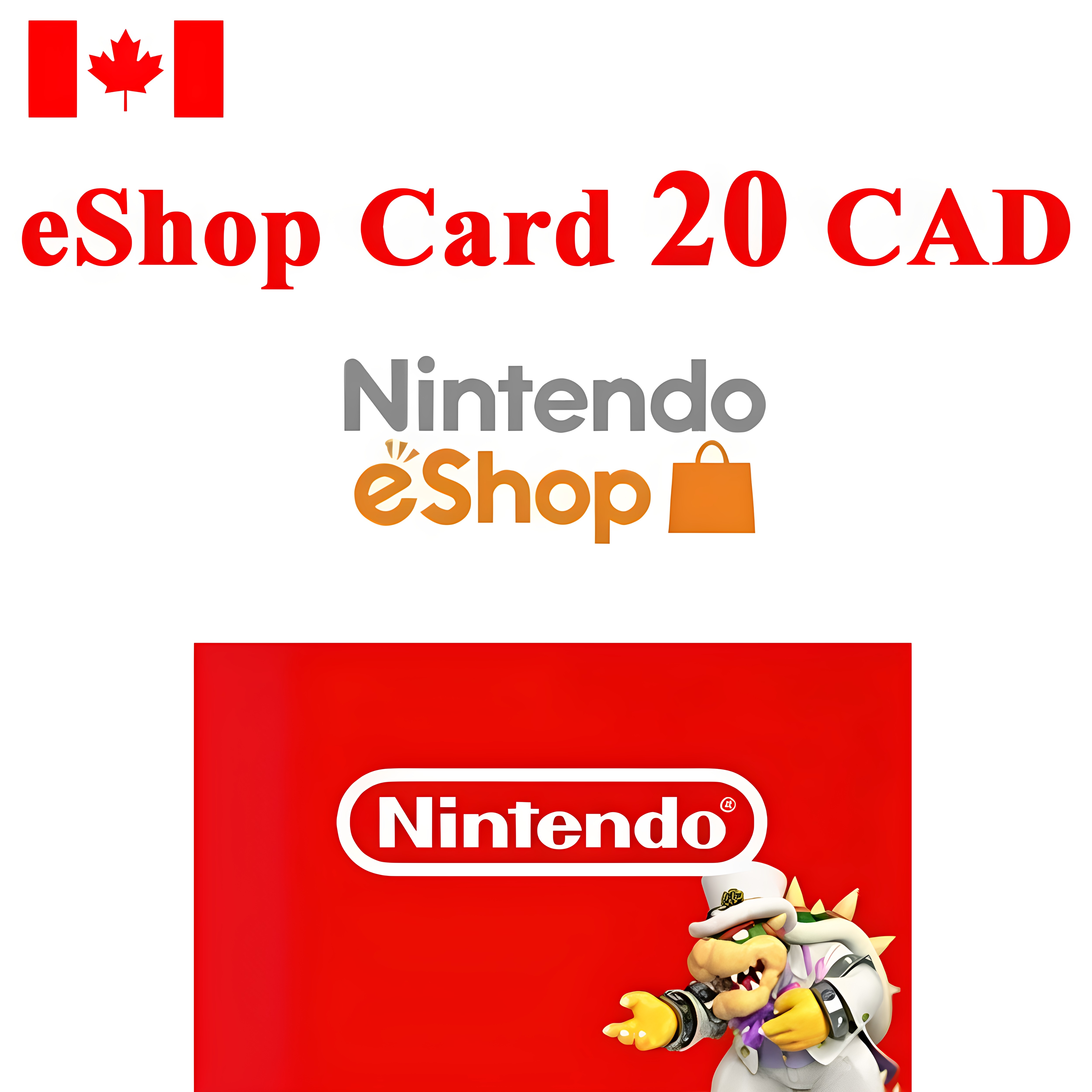 Nintendo eShop eCard 20CAD Digital 任天堂礼品卡20加元 加拿大