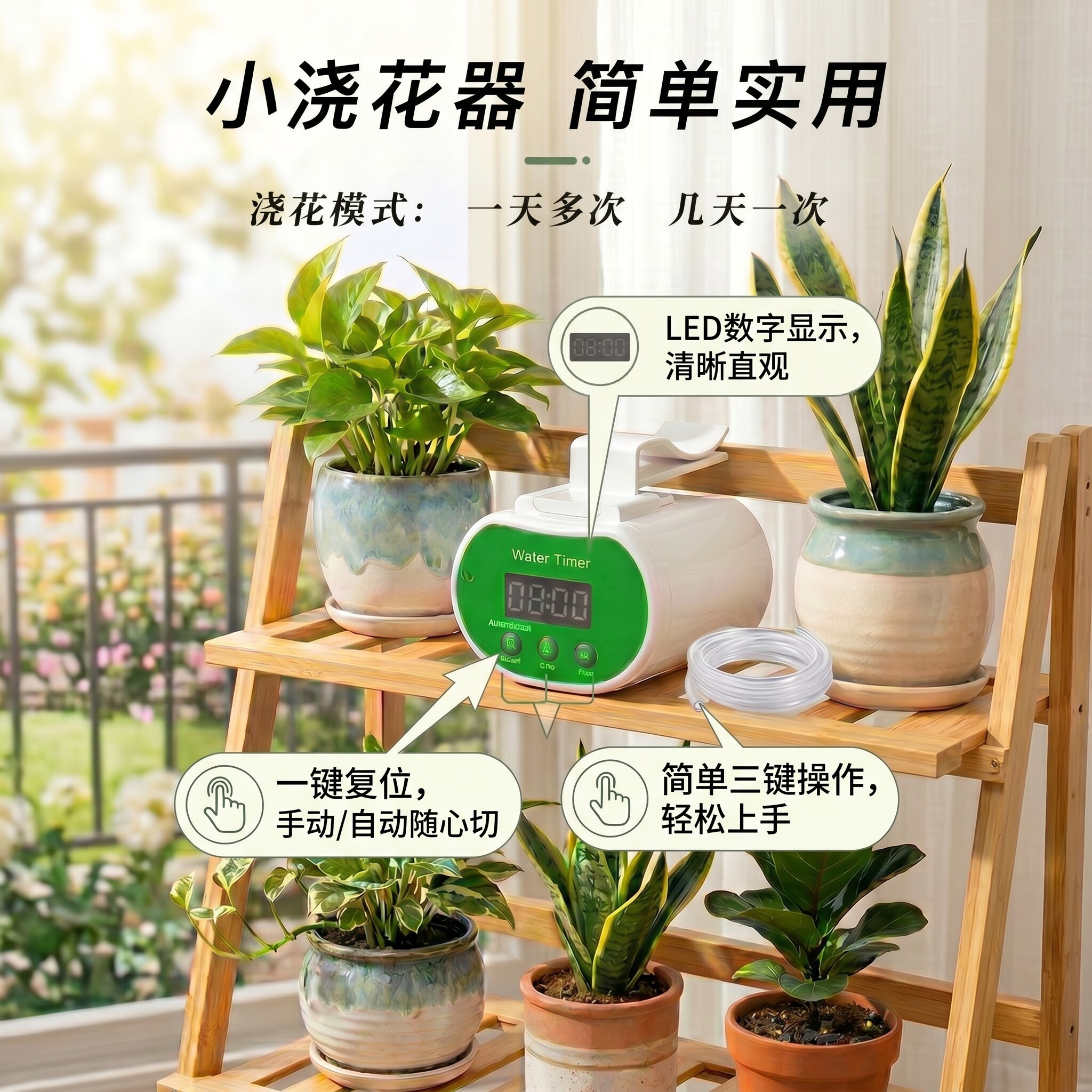 可调出水浇花神器自动浇水器植物续水定时滴水渗水器滴灌淋花出差