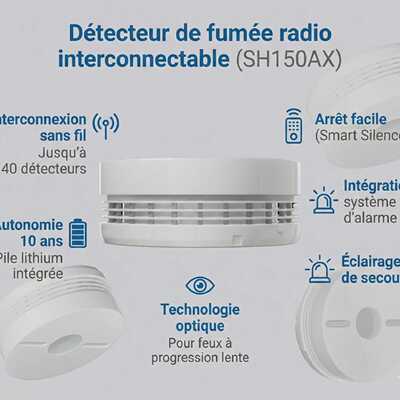 Dtecteur de fume radio interconnectable DAITEM SH195AX