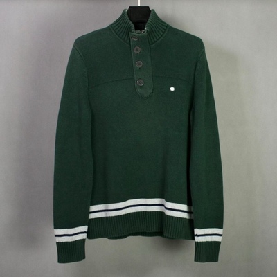 仰泳商店T H汤米希尔费格休闲秋冬纽扣套头毛衣针织衫vintage古着