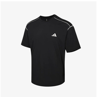 Adidas阿迪达斯套头短袖T恤新款男子运动休闲黑白色短袖T恤KZ0017