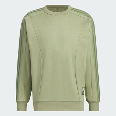 Adidas/阿迪达斯时尚男士跑步简约针织圆领卫衣JI8711