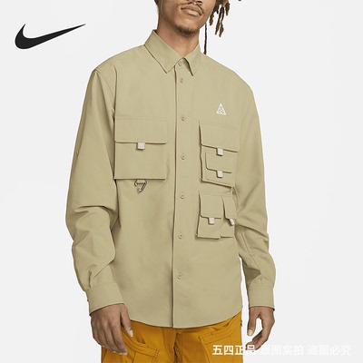 正品Nike/耐克男子新款户外休闲多口袋翻领工装衬衫外套DN3937
