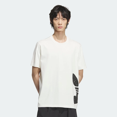 正品Adidas/阿迪达斯三叶草男子印花大标LOGO宽松短袖T恤JD3246