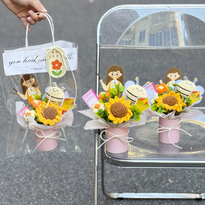 2026新款创意毕业季送老师幼儿园男女老师礼物手工毛线向日葵花筒